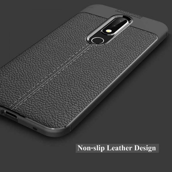 قاب طرح چرم اتو فوکوس نوکیا Auto Focus Leather Case Nokia 6 1 Plus X6